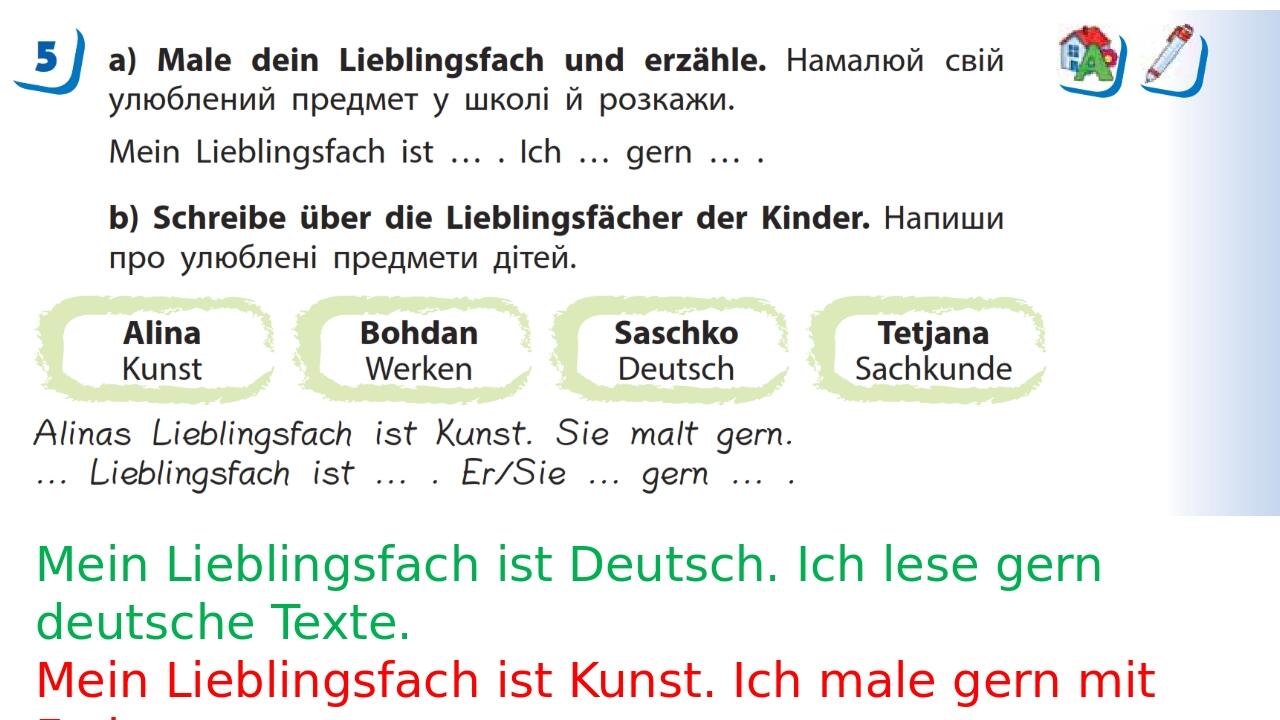 " Mein Lieblingsfach " | Презентація. Німецька мова