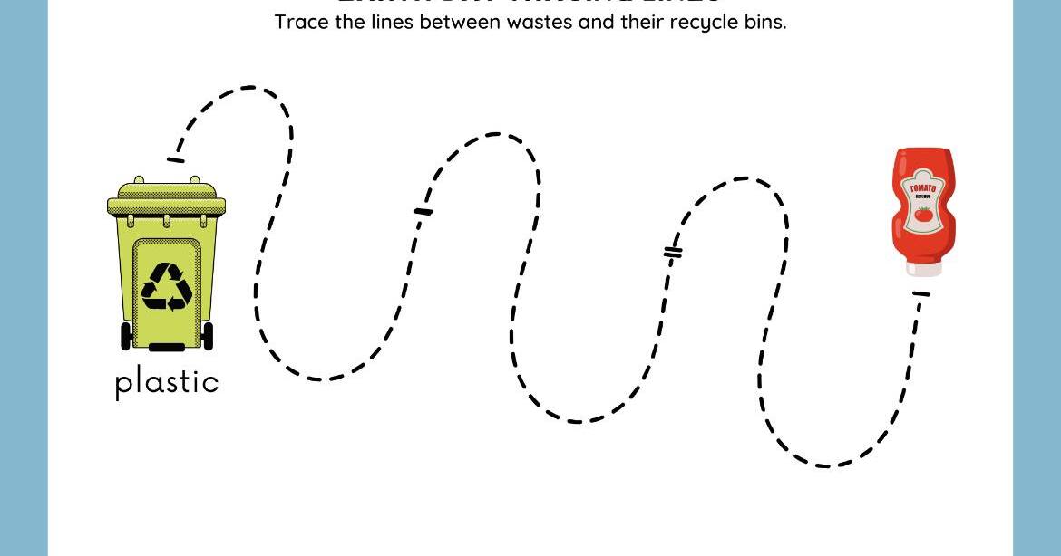 Earth Day Tracing Lines Worksheet | На англійській мові | Інтерактивні ...