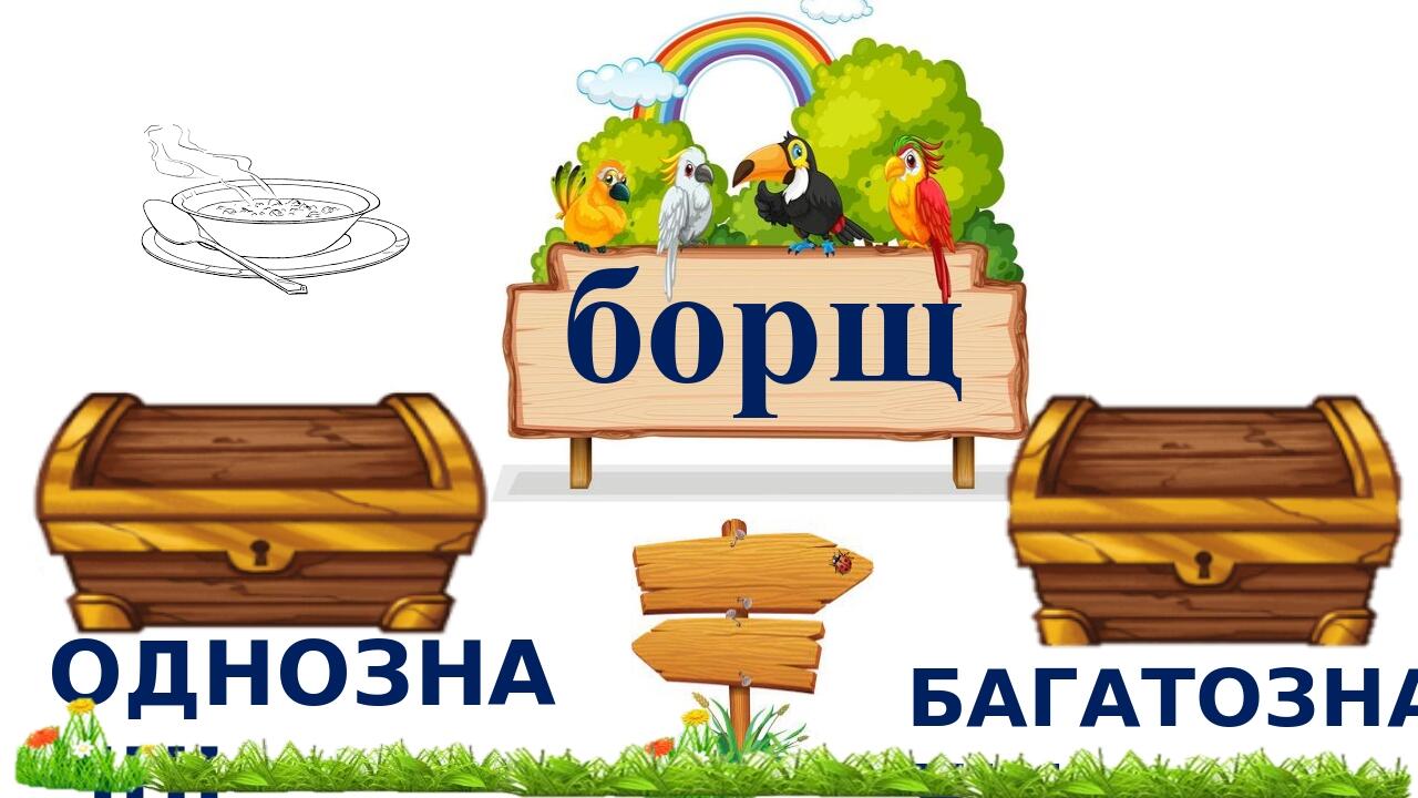 Тренажер. 2 - 3 клас. Однозначні й багатозначні слова. Скриня скарбів ...