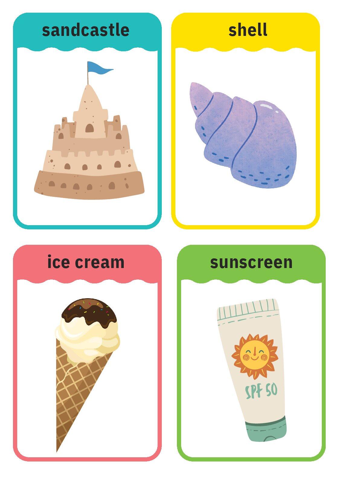 Summer visual vocabulary cards | Ілюстрації. Англійська мова