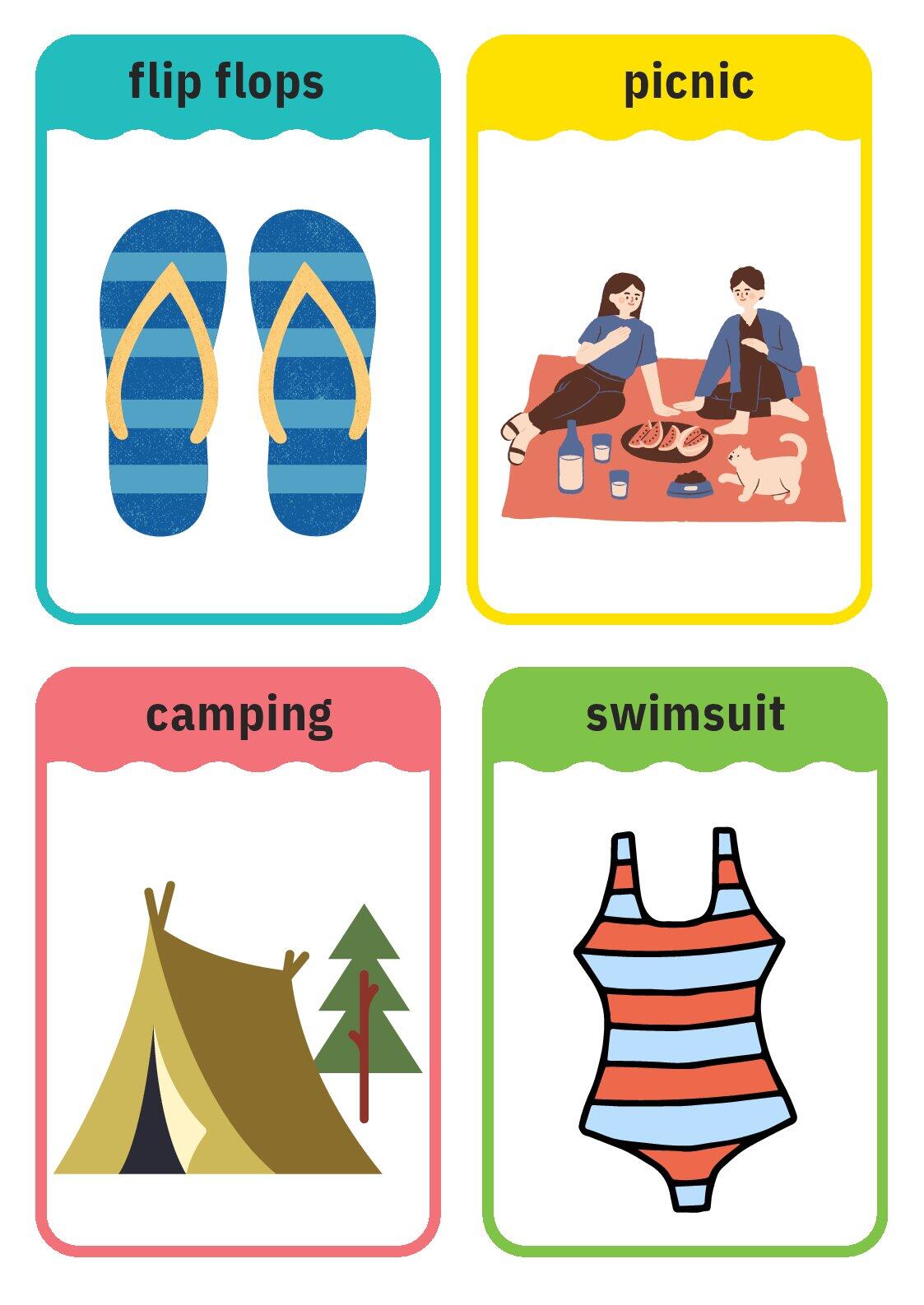 Summer visual vocabulary cards | Ілюстрації. Англійська мова