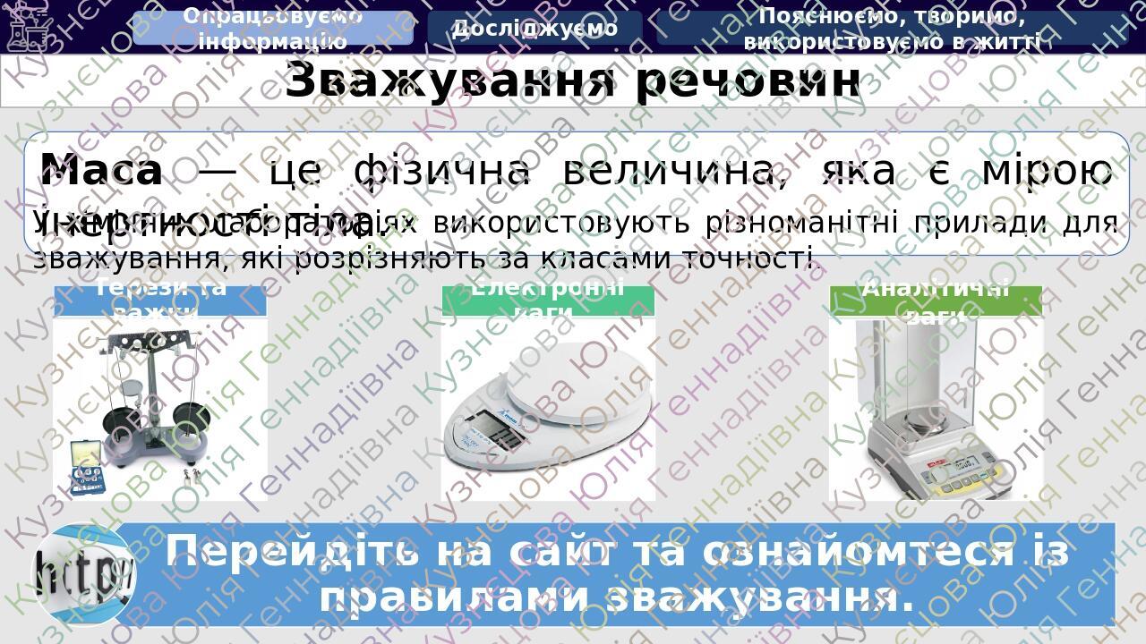 Презентація Вимірювання в хімії хімія 7 клас НУШ Презентація Хімія