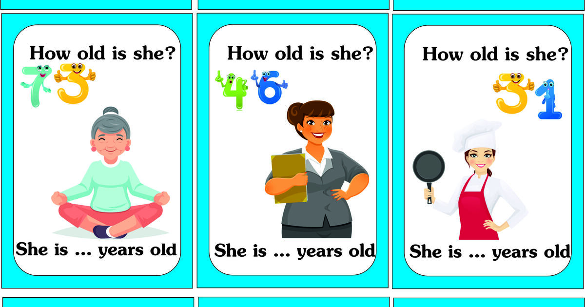 Speaking cards "How old are you?" | Ілюстрації. Англійська мова
