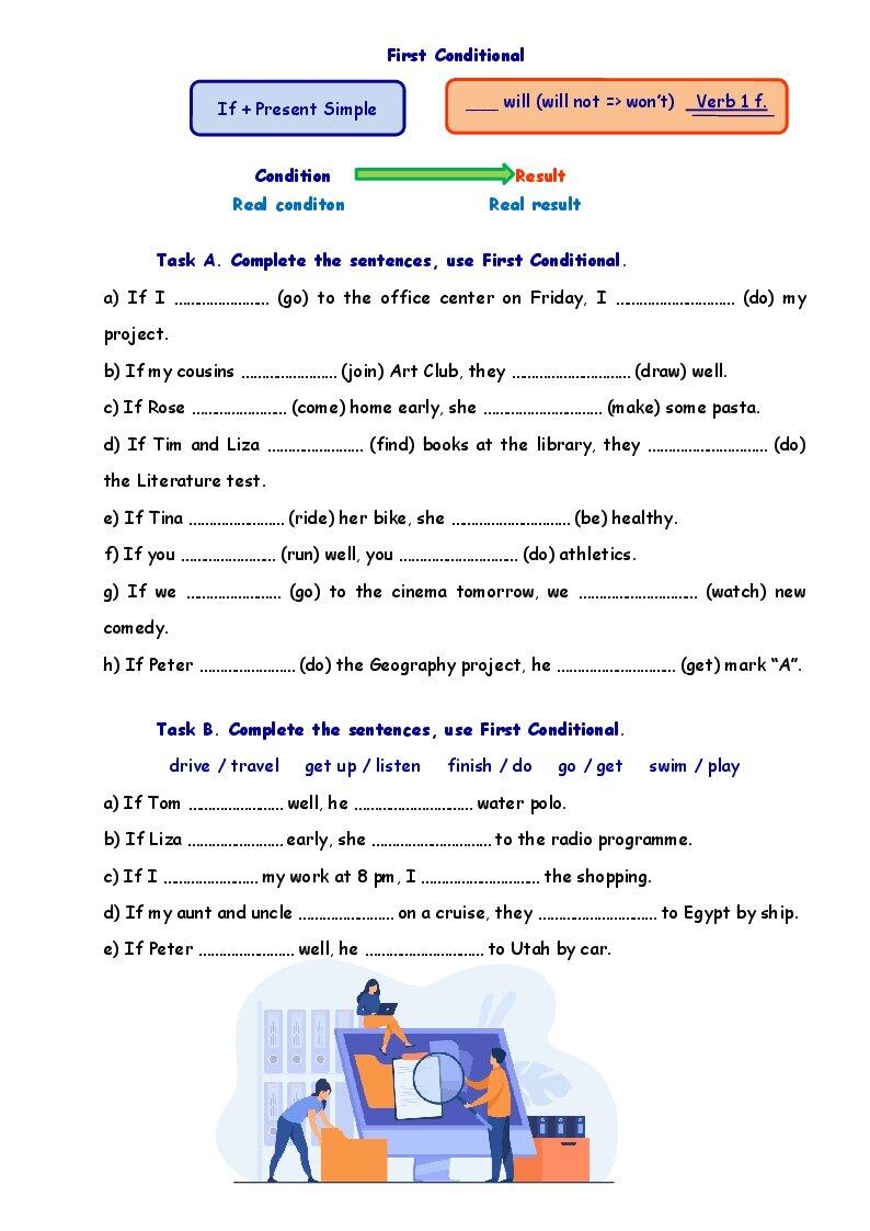 Завдання за темою "First Conditional" | Інші методичні матеріали. Англійська мова