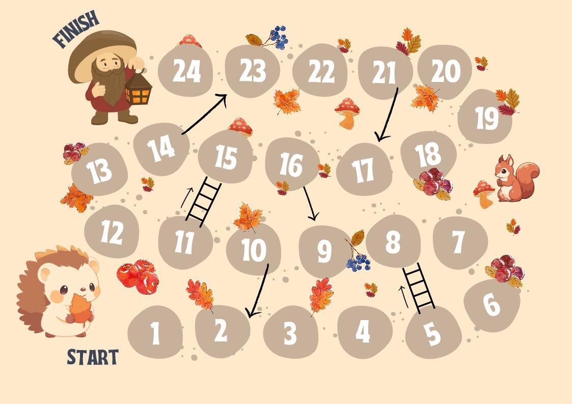 Шаблон настільна гра. Осінь. Autumn boardgame. | Інші методичні ...