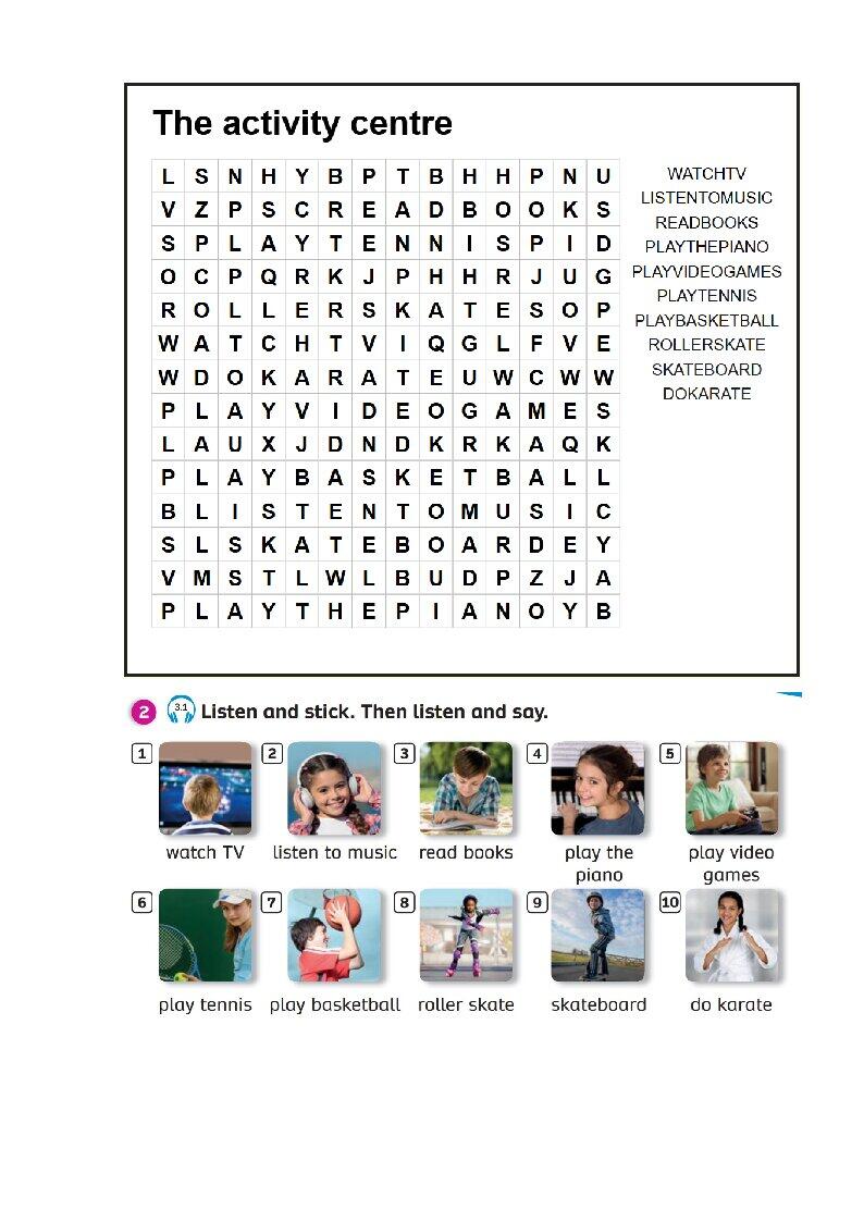 Word search "The activity centre" | Інші методичні матеріали ...