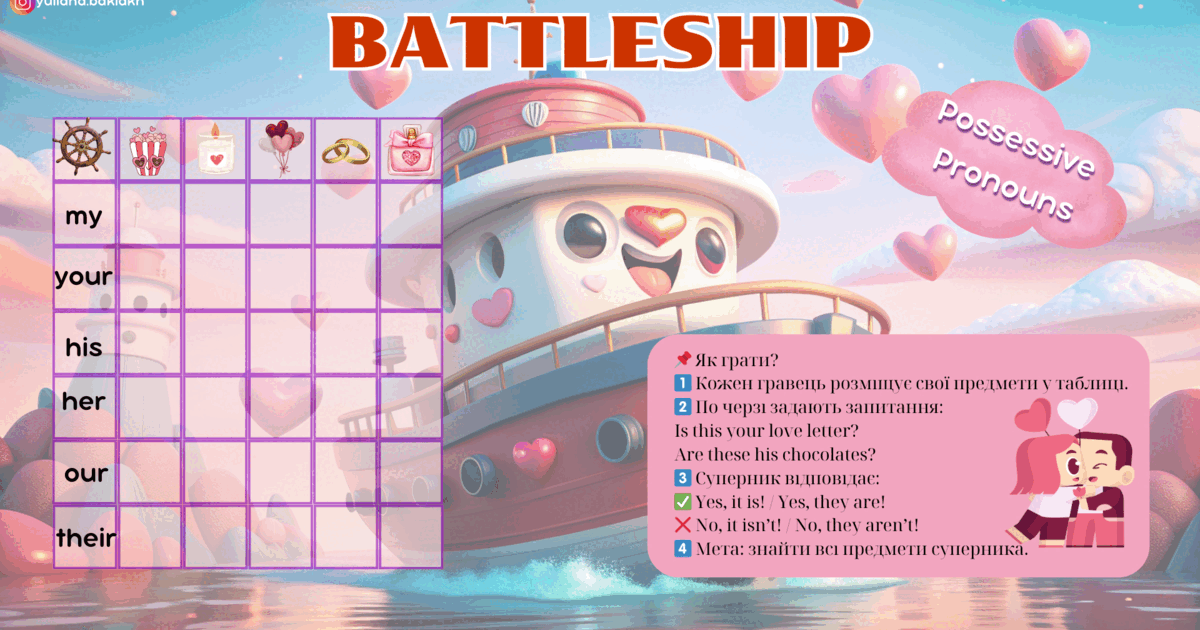 Possessive Pronouns. St. Valentine's Day. Англійська мова ...